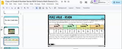Grade 8 Ontario Math Number Sense Digital Slides & Worksheets | TPT