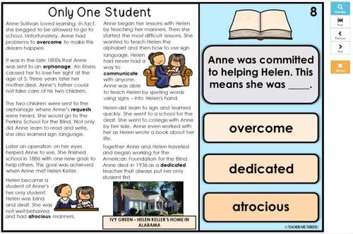 Back to School Reading Passages Boom Cards by Teachers Are Terrific