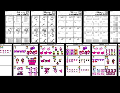 February Valentines Count the Room | Valentines Day Kindergarten Math ...