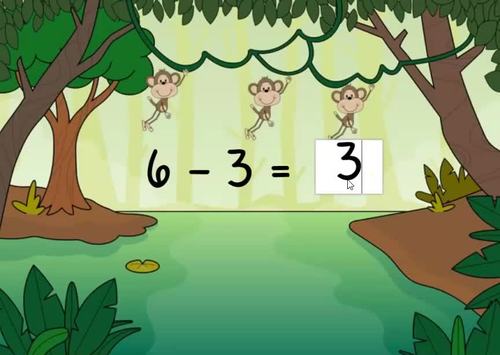 BOOM Math Cards Subtraction Fill In Fact 100 Unique Cards Jungle Monkey ...