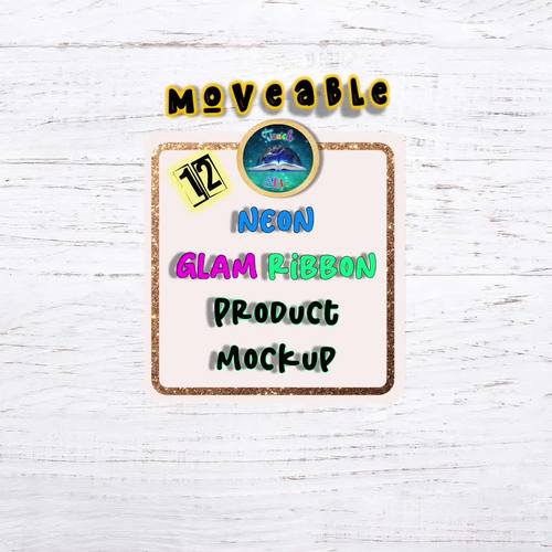 Neon Glam Ribbon MOVEABLE Cover Mockup| Mock Up Product Images TpT Sellers