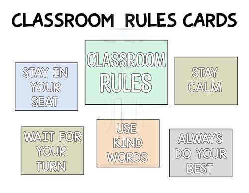 Printable Calm Colors Classroom Rules Labels, Editable Classroom Rules ...