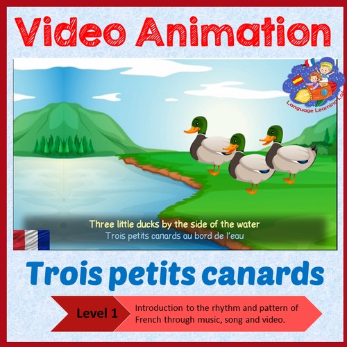 French Immersion - song in video animation - Trois petits canards