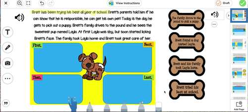 RL.1.3 1st Grade Major Events of a Story Seesaw and Printable Comprehension