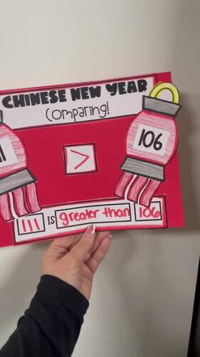 Chinese New Year Comparing Numbers Math Craft by The Teaching Diva Corner