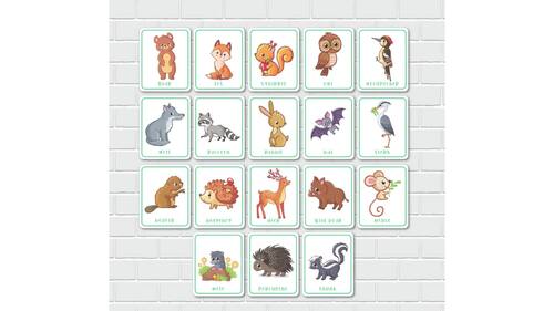 Forest Animals Matching Activity, Forest Theme Flash Cards by Clever ...