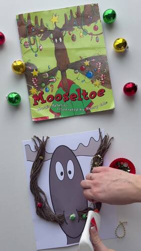 Moose (Mooseltoe) Christmas Craft by Pinch of Play | TPT