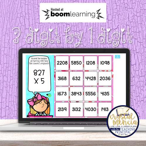 4NBT5 & 5NBT5 Multiply 3 digit by 1 digit Valentine Reveal a Picture ...