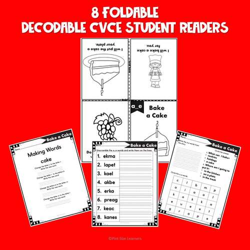 Decodable Readers and Worksheets CVCe by Pint Size Learners | TPT