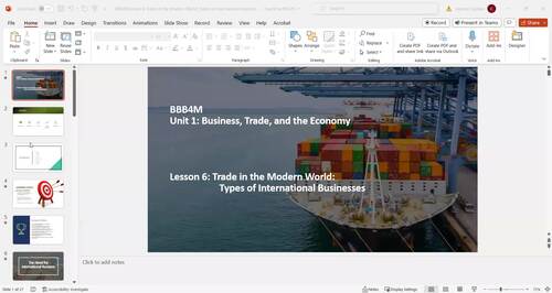 BBB4M INTERENATIONAL BUSINESS - Trade in the modern world: Types of Int ...