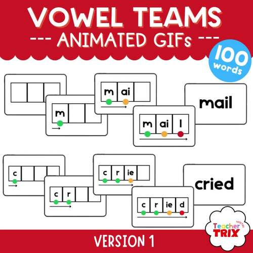 Vowel Teams Animated GIFs | Phonics Science of Reading Aligned | TPT