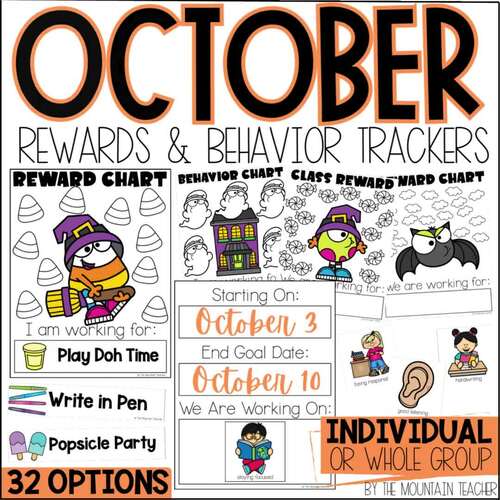 Halloween Classroom Behavior Management, Goal Setting & Student Tracker ...