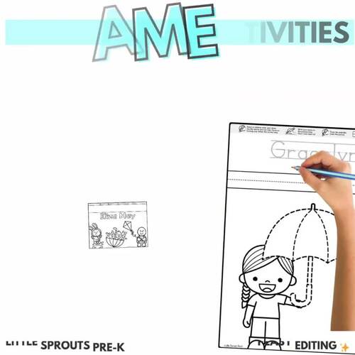 Spring Name Craft | Name Tracing Editable for Preschool, PreK, Kinder