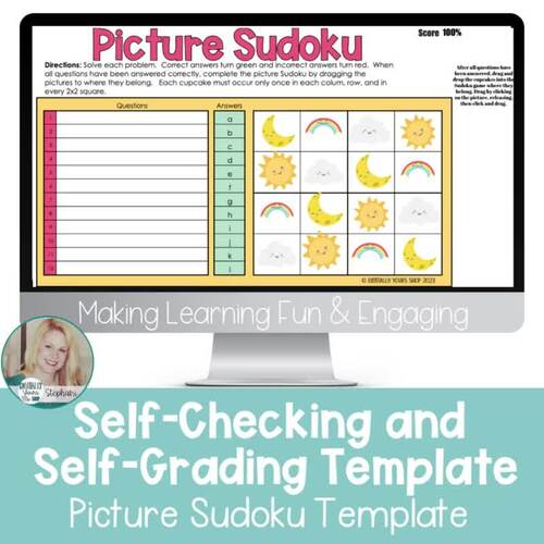 Editable Customizable Self-Checking Template Digital Resource Picture ...