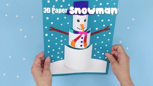 3D paper snowman craft by Super Fun Printables | TPT