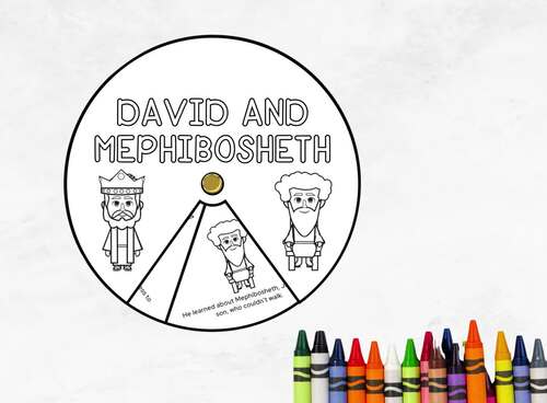 David and Mephibosheth Bible Lesson Spinning Wheel Craft for Sunday School