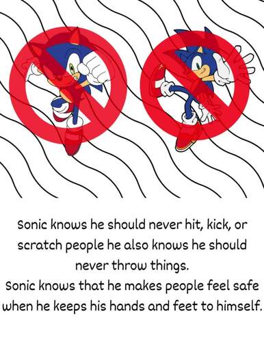 Sonic Social Story: No Hitting - Token Board, Break Cards, and more ...