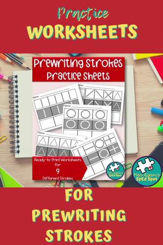 Prewriting Strokes Practice Worksheets for Preschool, Kindergarten ...
