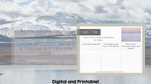 Tundra Habitat and Animal Research Project + Create a Creature | No Prep