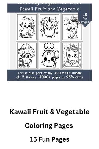 Kawaii Fruit & Vegetable Coloring Pages | Great for Homeschool ...