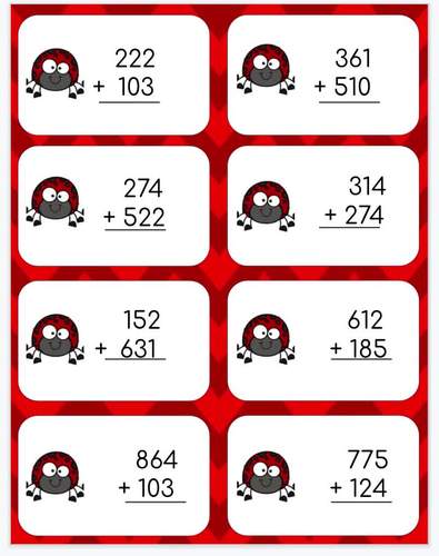 3 Digit plus 3 Digit Addition (no carrying) BINGO Activity - Elementary ...