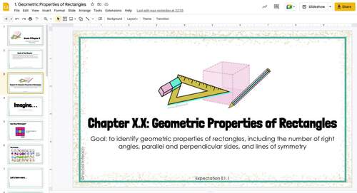 Grade 4 Ontario Math Curriculum | Geometry | Digital Google Slides & Form