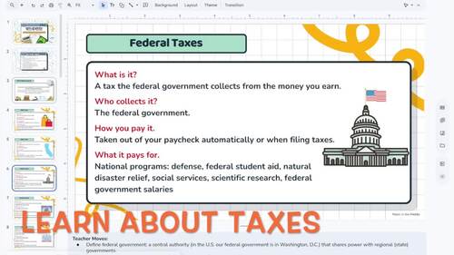 Middle School Financial Literacy - 4 Part Filing Taxes Simulation (6th ...