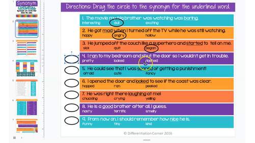 Synonyms Worksheets Activities Anchor Charts Grammar & ELA | TPT