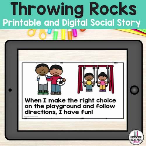 Social Story: Throwing Rocks on the Playground - Recess Rules by Brooke ...