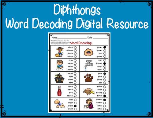 Digital Diphthongs Word Decoding for Google Slides | TPT