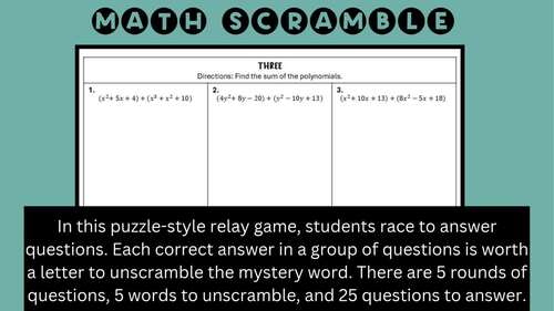Algebra Math Fall-Themed Review Game - Simplifying and Factoring ...