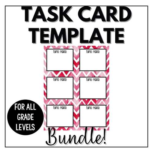 Task Card Template BUNDLE - Chevron by Jillian Fernandez | TPT