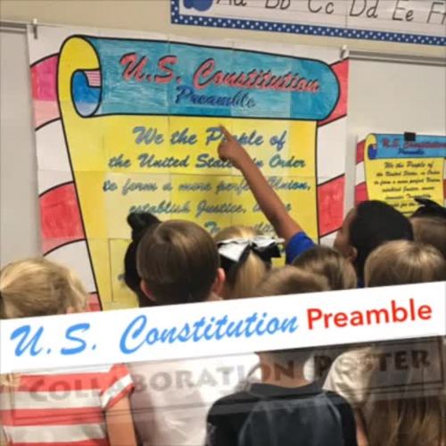 U.S. Constitution Preamble Collaboration Poster: Great CONSTITUTION DAY ...