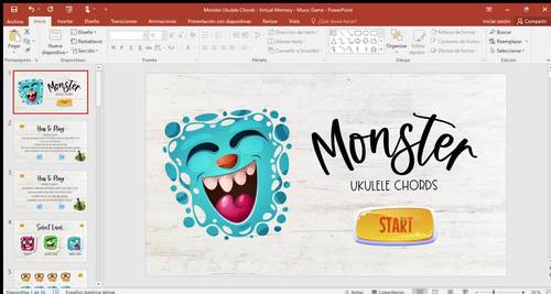 Monster Ukulele Chords - Virtual Memory - Music Games | TPT