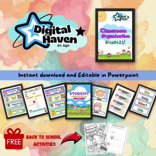 Editable Classroom Organization Bundle by DigitalHavenbyRF | TPT