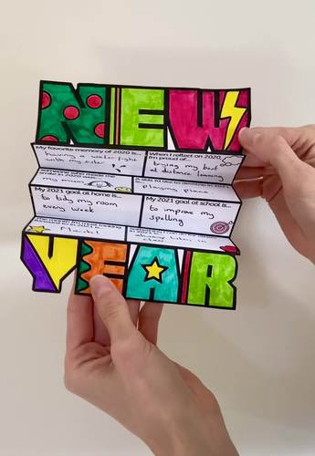 New Year reflections and goals foldable activity 2021 by Wonder at the ...