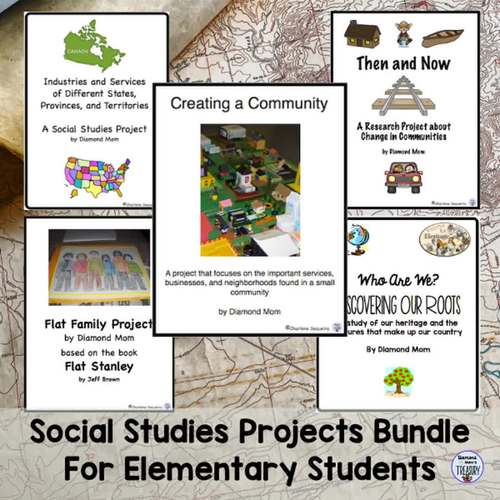 Social Studies Projects Bundle For Elementary Students by Diamond Moms ...