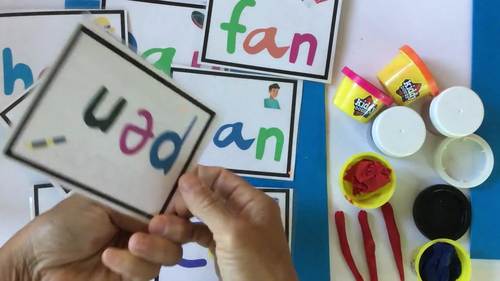 CVC Playdough Challenge Card Set – Build Fine Motor Skills , and Reading