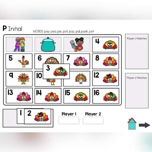 Articulation Memory Game Turkey Thanksgiving Theme Boom Cards for ...