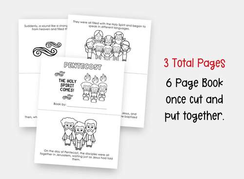 Pentecost Holy Spirit Bible Mini Book Craft Activity for Sunday School