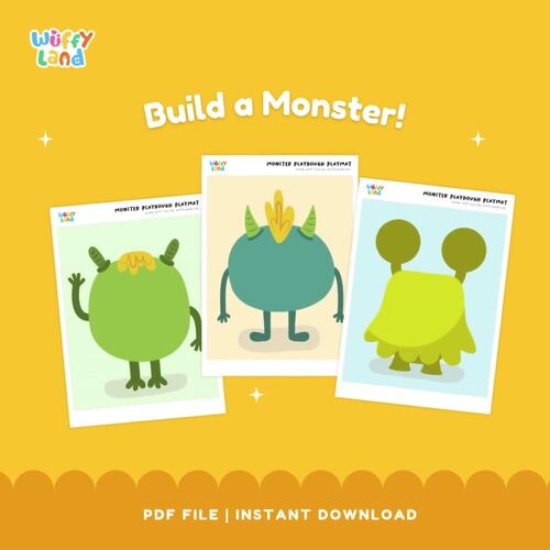 Monster Play Doh Mats | Fine Motor & Sensory Play — Build a Monster Craft