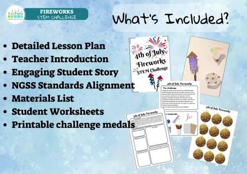 4TH of July Fireworks STEM challenge by Inbal's science fun | TPT