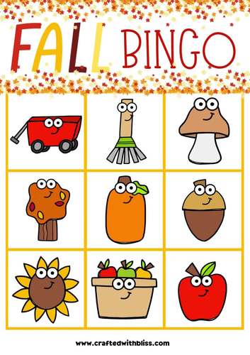 10 Fall BINGO For Preschool-Kindergarten Games and Activities (Autumn ...