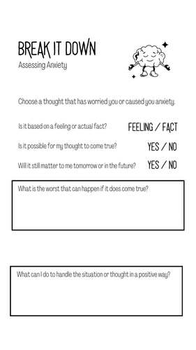 Anxiety Break Down Packet by Inviting Calm with Anita aka The Calming ...