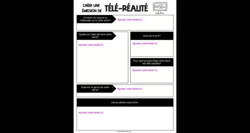 French Create a Reality Television Show Project by Parfaitement Parnell