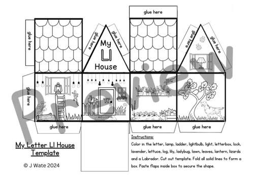 Alphabet Crafts 3D House Worksheets Letter L Activities & Letter ...