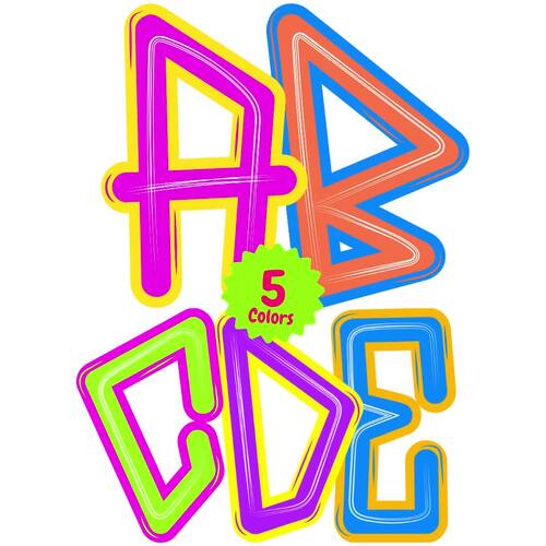 Bulletin board letters and numbers | Bright Neon Colorful Alphabet | A ...