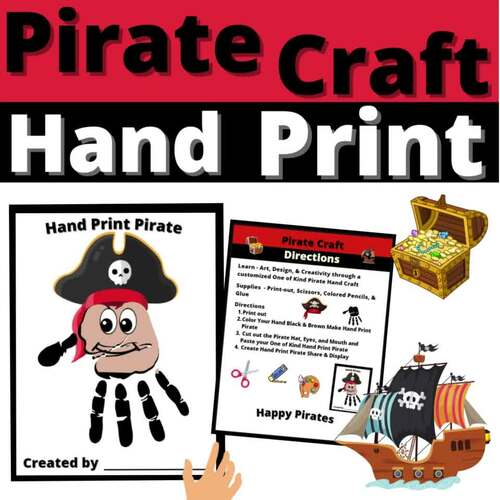 Pirate Craft Activity Hand Print Pirates Talk like a Pirate Day by ...