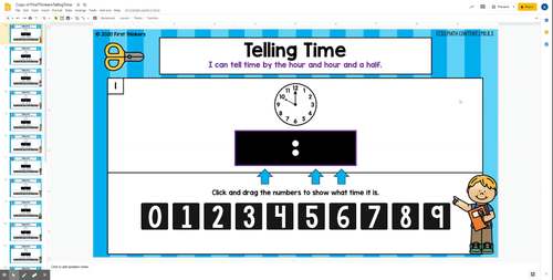 Telling Time Distance Learning Google Slides Digital Math Game | TpT