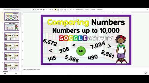 Comparing Numbers up to 10,000 Google Activity by Teacher Gameroom